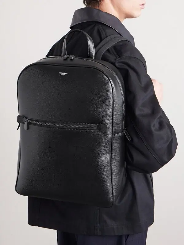 SERAPIAN Evoluzione Cross-grain Leather Backpack