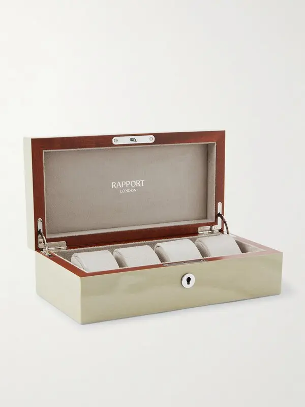 RAPPORT LONDON Heritage Lacquered Cedar Four-piece Watch Box