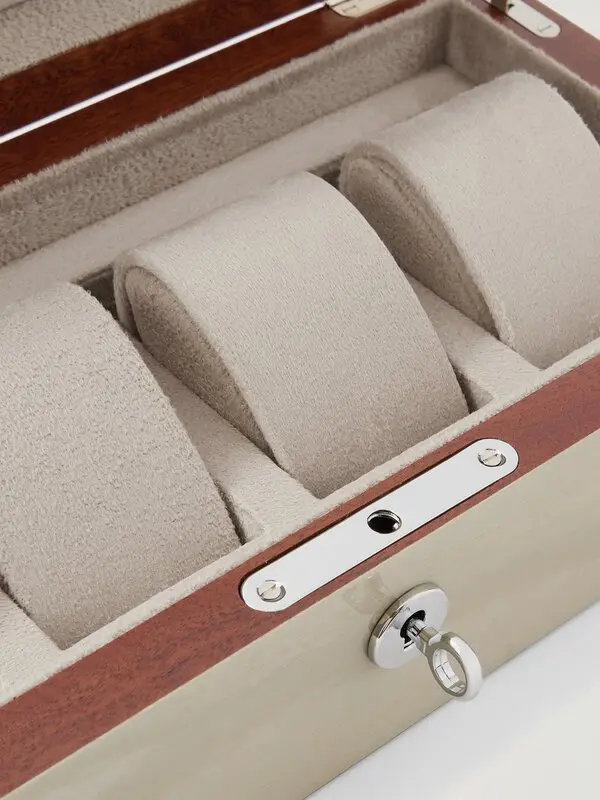 RAPPORT LONDON Heritage Lacquered Cedar Four-piece Watch Box
