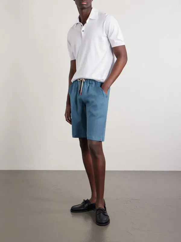 Kiton Drawstring Linen Shorts