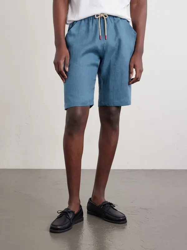 Kiton Drawstring Linen Shorts