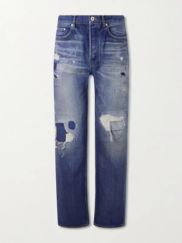 JW Anderson Straight-leg Distressed Patchwork Jeans