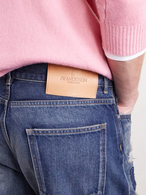 JW Anderson Straight-leg Distressed Patchwork Jeans