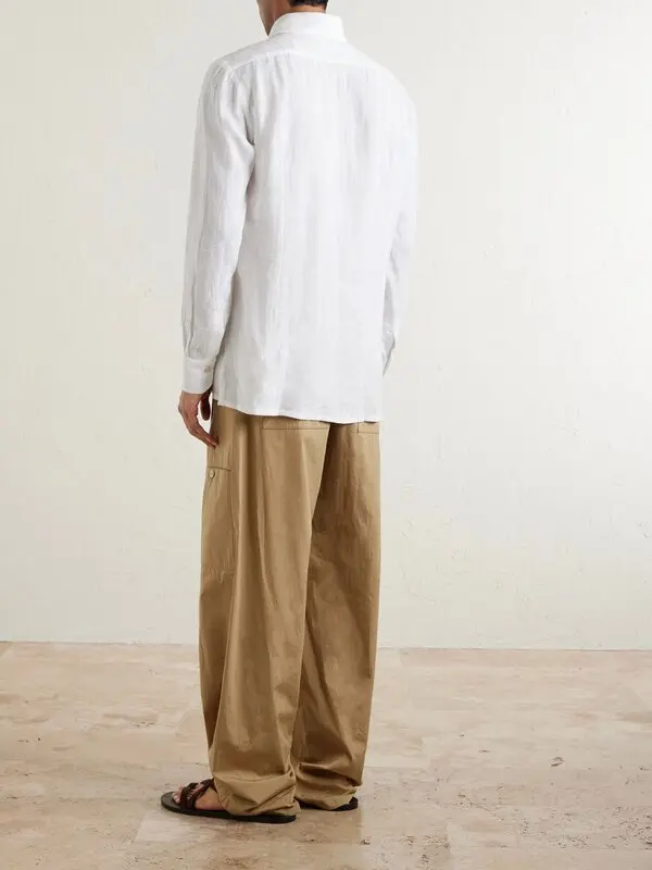 Kiton Straight Cut Linen Shirt