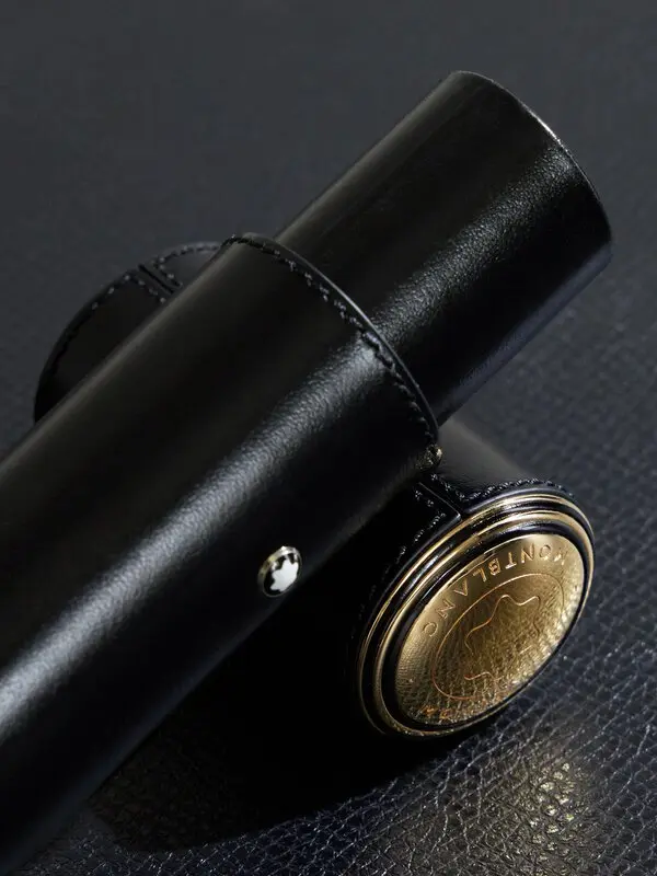 Montblanc Meisterstück Leather And Gold-tone Pen Pouch