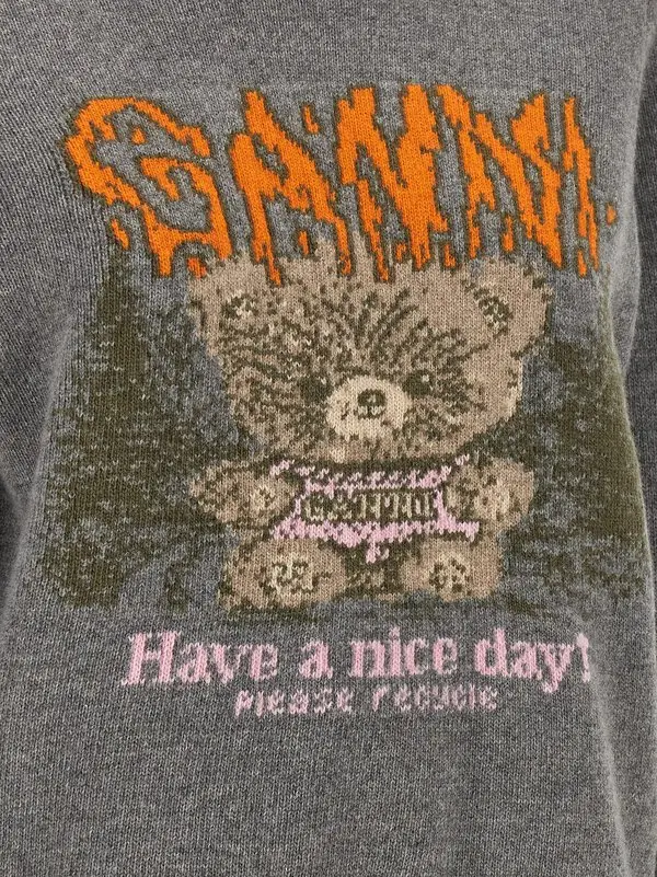 GANNI Sweater With Front Intarsia
