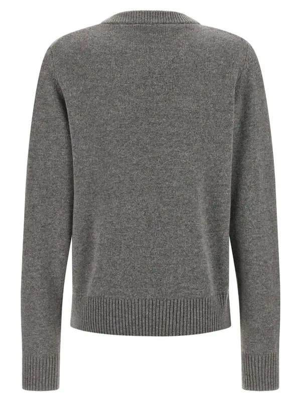 GANNI Sweater With Front Intarsia - Gray