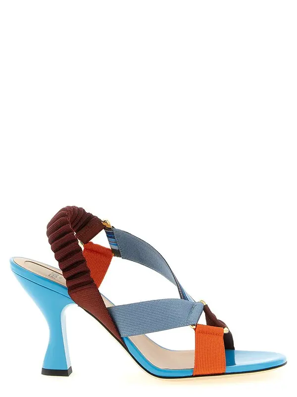 Fendi Colibrì Sandals With Woven Ribbons - Multicolor