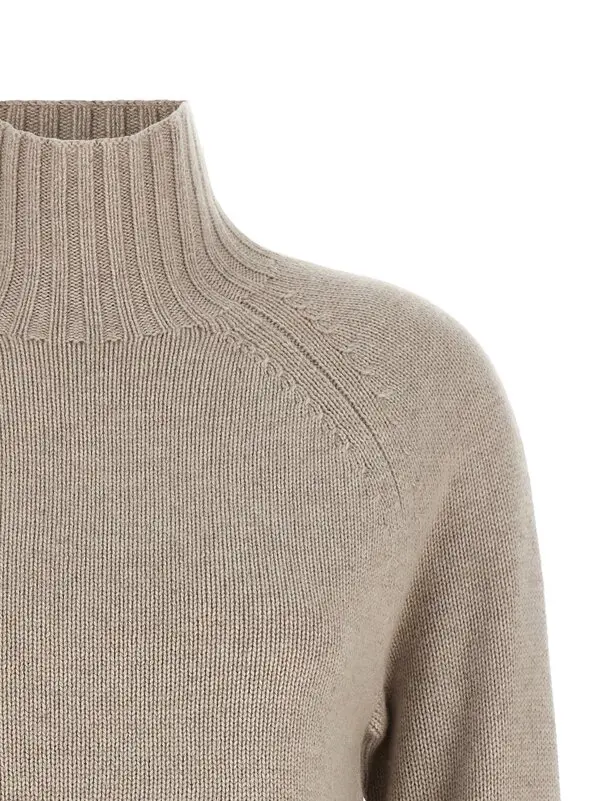 Max Mara Mantova' High Neck Sweater - Cream