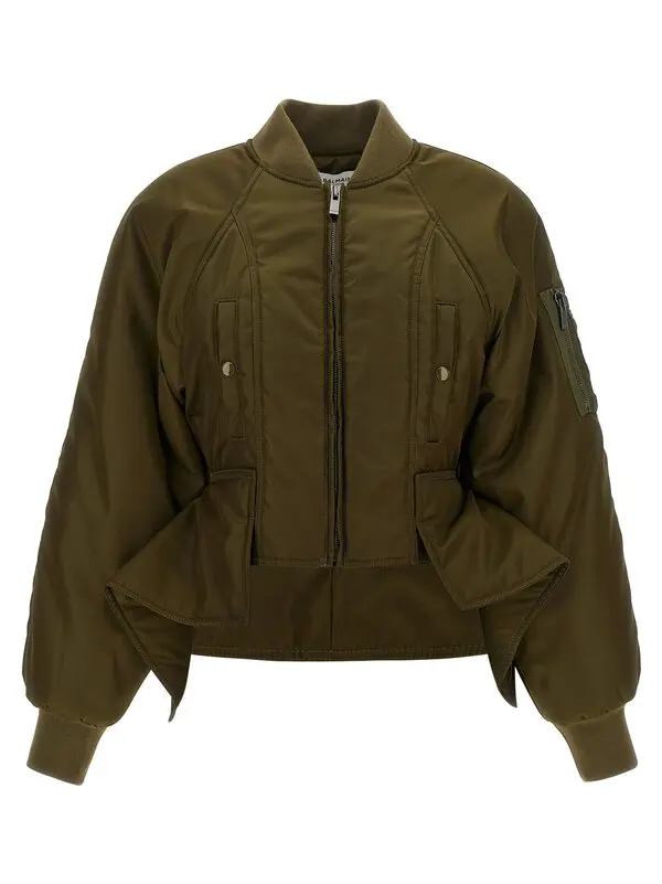 Balmain Iconica Nylon Bomber Jacket - Green