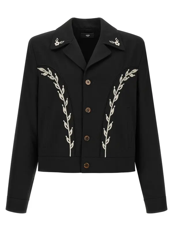 Amiri Western Jacket With Embroideries - Black