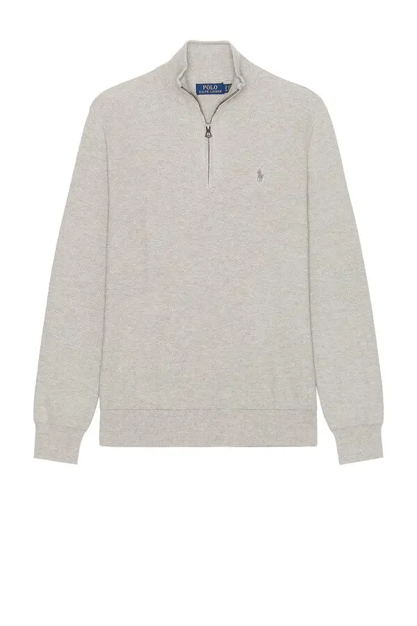 Polo Ralph Lauren Cotton 1/2 Zip Pullover Sweater In Grey - Andover Heather
