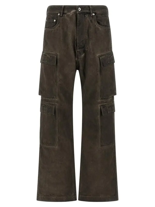 Rick Owens Double Cargo Jeans' Pants - Gray