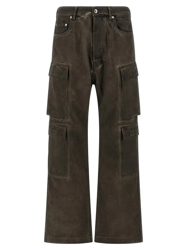 Rick Owens Double Cargo Jeans' Pants - Gray