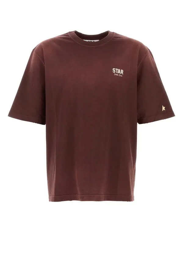 GOLDEN GOOSE Burgundy Cotton Oversize T-shirt - Red