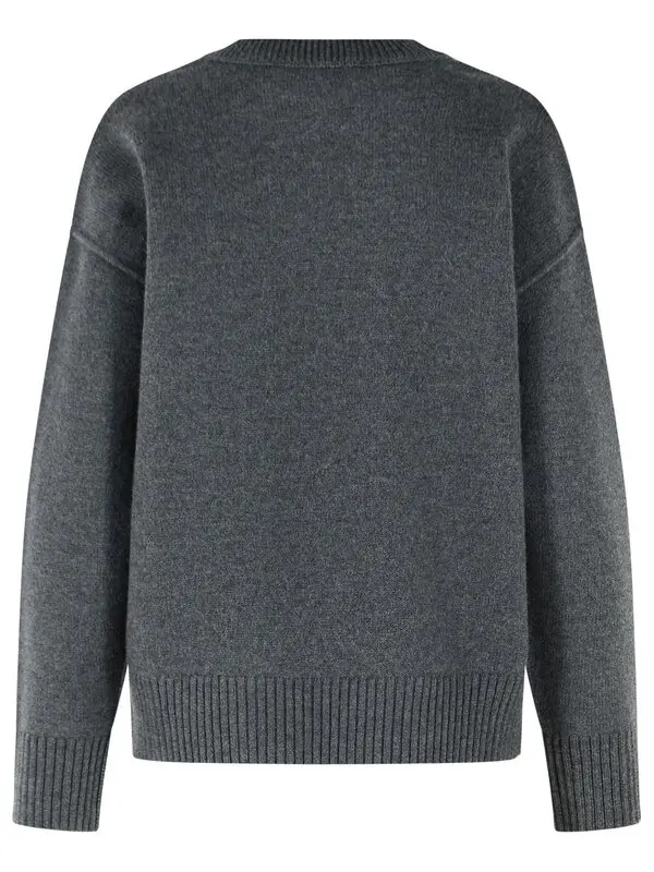 AMI Paris De Cœur' Grey Wool Sweater