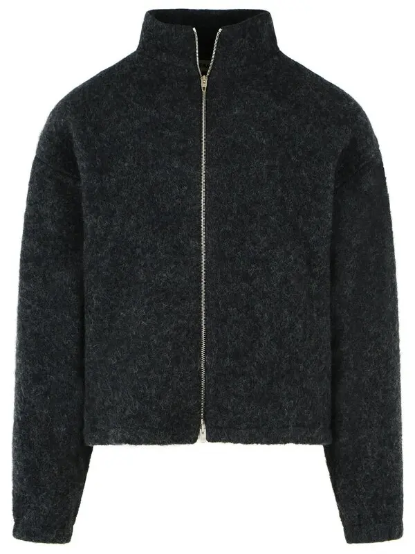 JIL SANDER Lava Stone Wool Fleece Sweatshirt - Gray