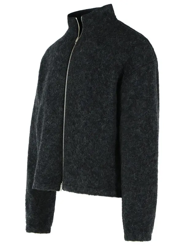 JIL SANDER Lava Stone Wool Fleece Sweatshirt - Gray