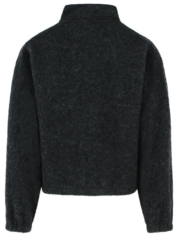 JIL SANDER Lava Stone Wool Fleece Sweatshirt - Gray