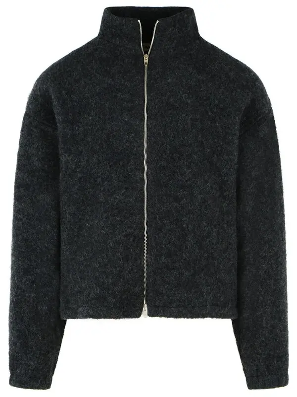 JIL SANDER Lava Stone Wool Fleece Sweatshirt - Gray