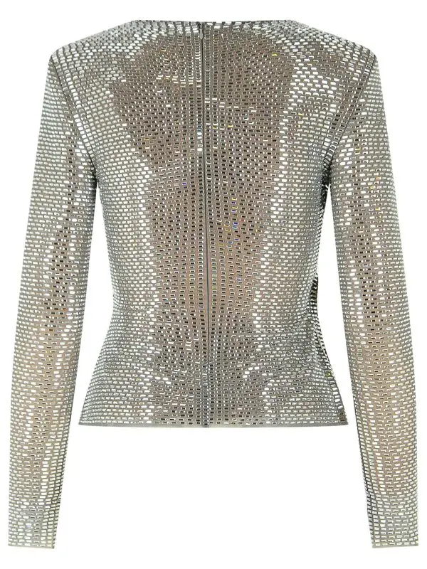 SELF-PORTRAIT Grey Polyester Top