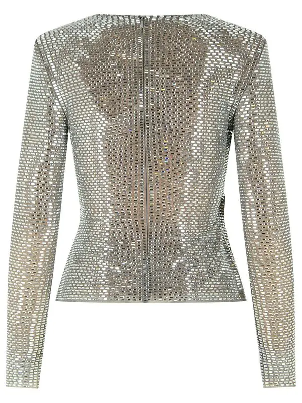 SELF-PORTRAIT Grey Polyester Top