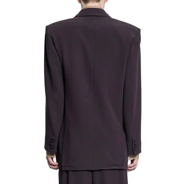 Saint Laurent Double-breasted Silk-crepe Blazer - Brown