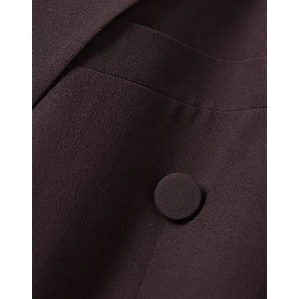 Saint Laurent Double-breasted Silk-crepe Blazer - Brown