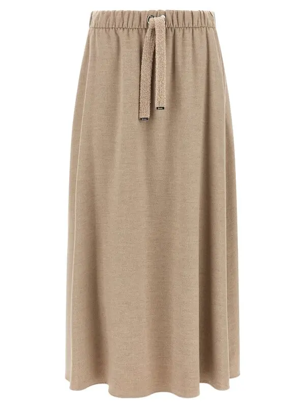 Herno Skirt With Drawstring - Cream