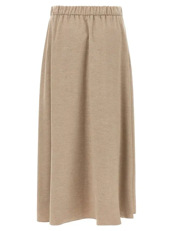 Herno Skirt With Drawstring - Cream