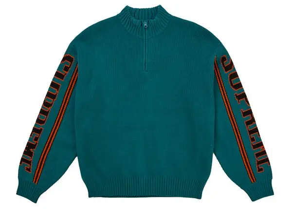 Supreme Jacquard Sleeve Half Zip Sweater