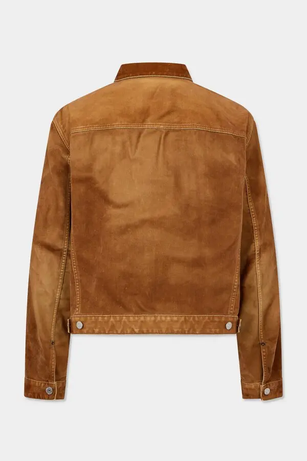 Dsquared2 Weathered Suede Oversized Jean Jacket