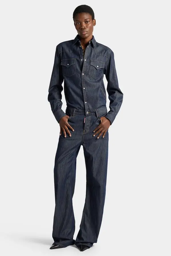 Dsquared2 Dark Shirting Rinse Jean Jumpsuit