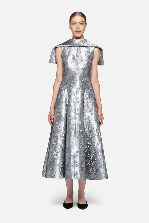 EMILIA WICKSTEAD Harlow Dress In Metallic Cloque