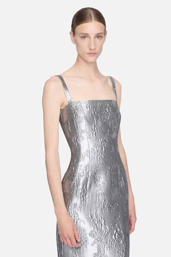 EMILIA WICKSTEAD Regina Dress In Metallic Cloque