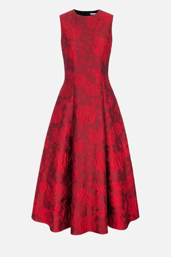 EMILIA WICKSTEAD Mara Dress In Floral Cloque - Red