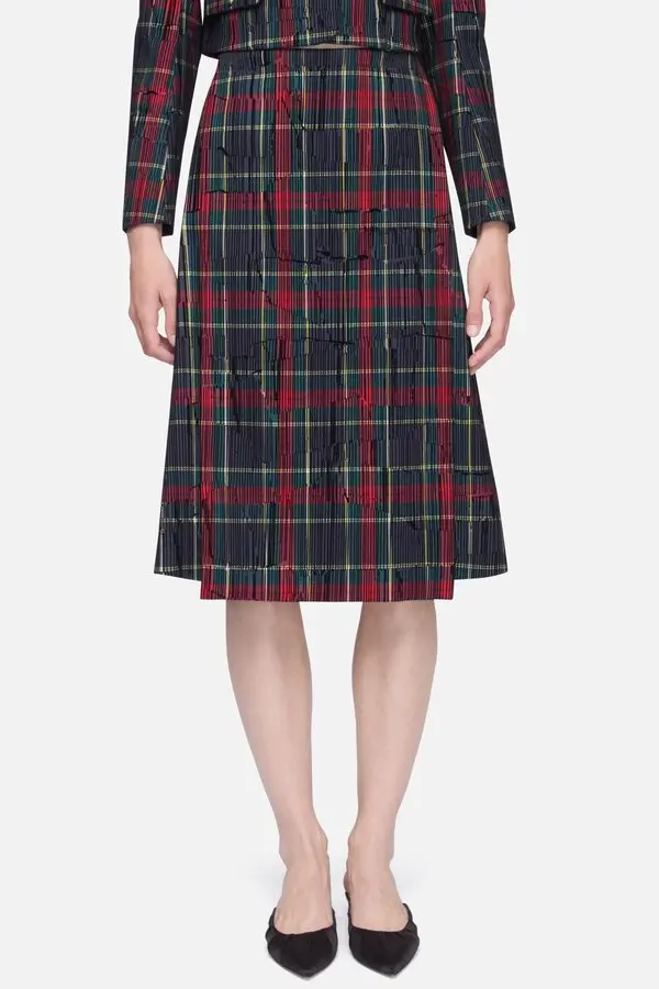 EMILIA WICKSTEAD Ifsa Skirt In & Green Flocked Check