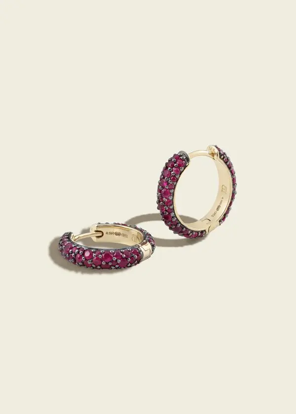 LUCY DELIUS Ruby Chubby Hinged Hoops - Red
