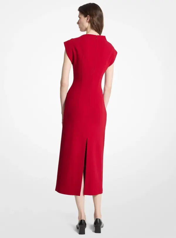 Michael Kors Stretch Bouclé Crepe Draped Sheath Dress In Size By