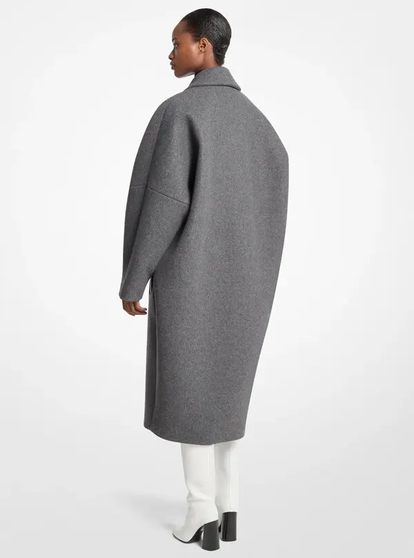Michael Kors Wool Melton Cocoon Coat In Size By