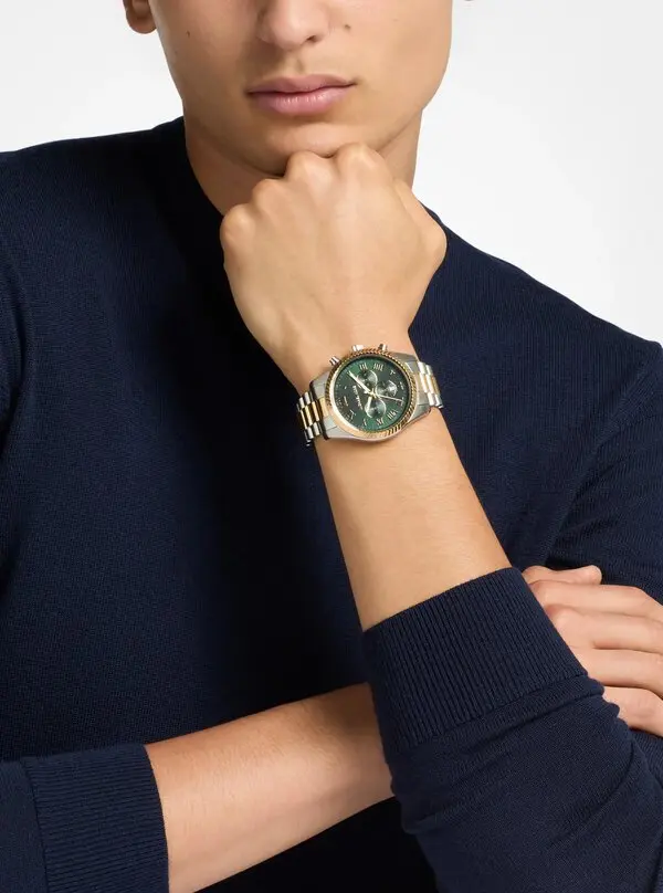 Michael Kors Oversized Lexington Two-tone Watch In By