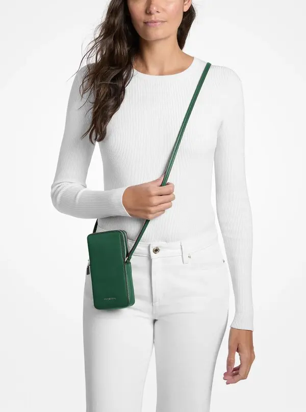 Michael Kors Jet Set Small Leather Smartphone Crossbody Bag In By