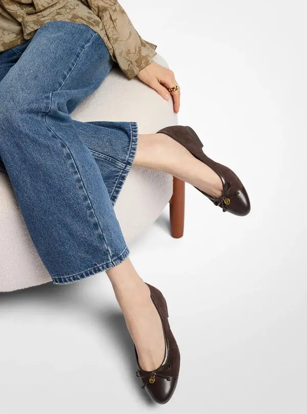 Michael Kors Piper Flex Logo Stitched Suede In Size By - Brown
