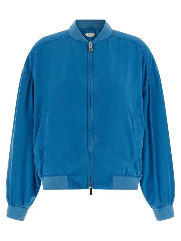 Versace Silk Poplin Blouson - Blue