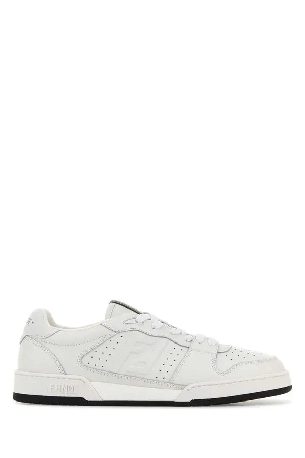 Fendi Leather Match Sneakers - White