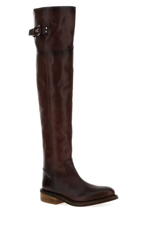 Miu Miu Brown Leather Boots - Multicolor