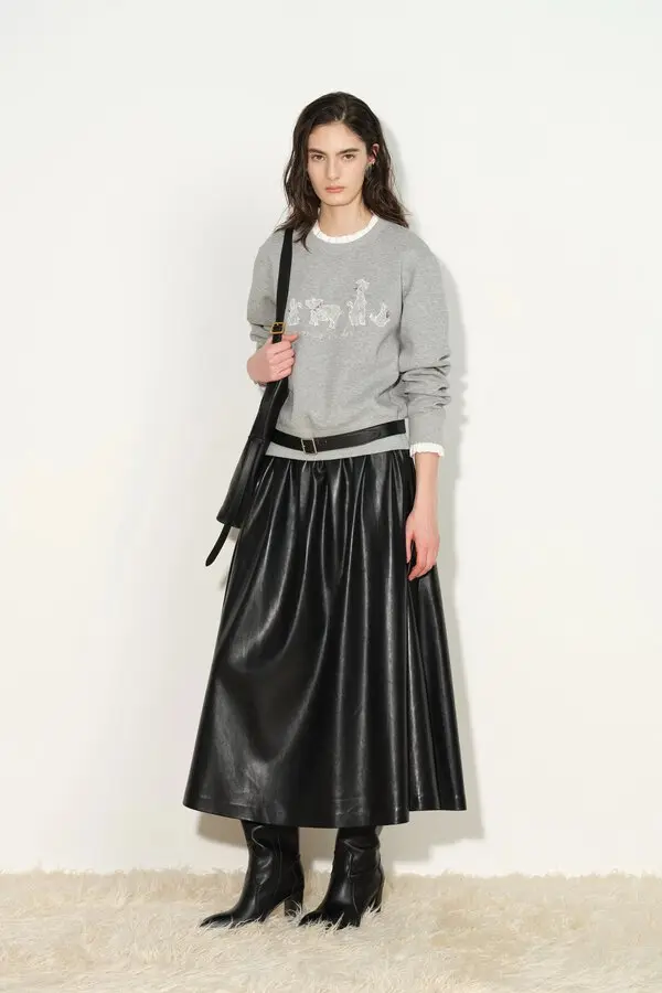 Fabrique Esther Detachable Lace Collar Layered Sweatshirt