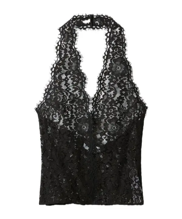 Stella McCartney Halterneck Lace Top - Black