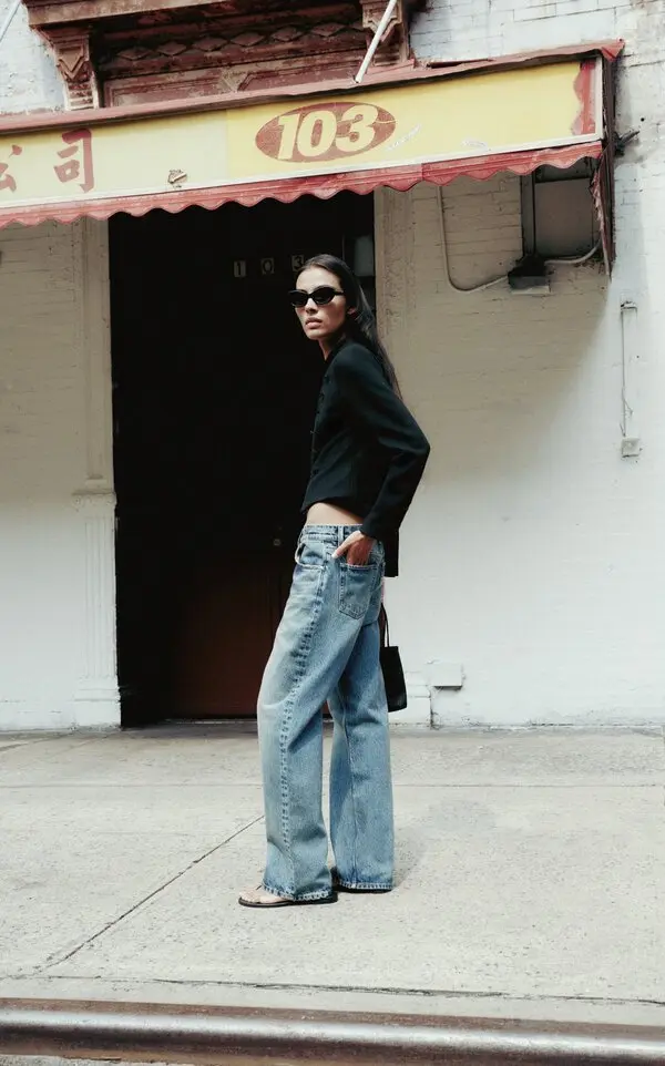 EB DENIM Baggy Rigid Mid-rise Wide-leg Jeans