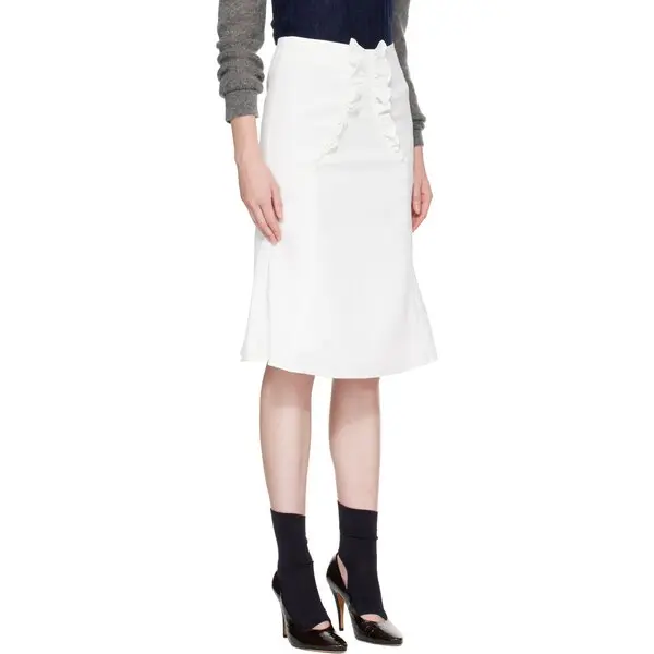 SHUSHU/TONG Ruffle-trimmed Flared Skirt